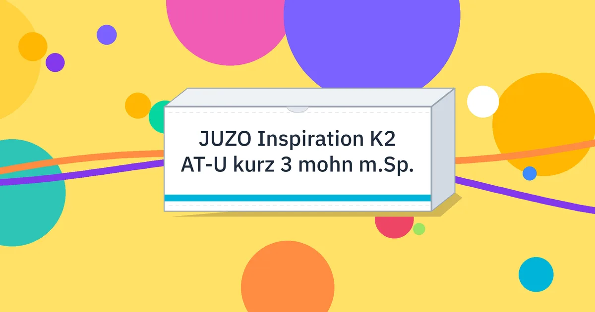 Symbolbild: Packung mit der Aufschrift JUZO Inspiration K2 AT-U kurz 3 mohn m.Sp. (PZN 14929018) – Verfügbarkeit und Bezug in Apotheken in Frankfurt am Main