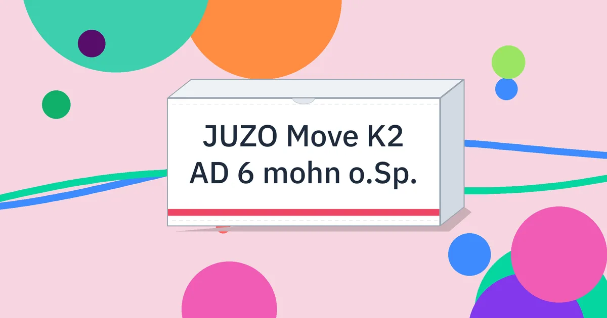 Symbolbild: Packung mit der Aufschrift JUZO Move K2 AD 6 mohn o.Sp. (PZN 18539596) – Verfügbarkeit und Bezug in Apotheken in Frankfurt am Main
