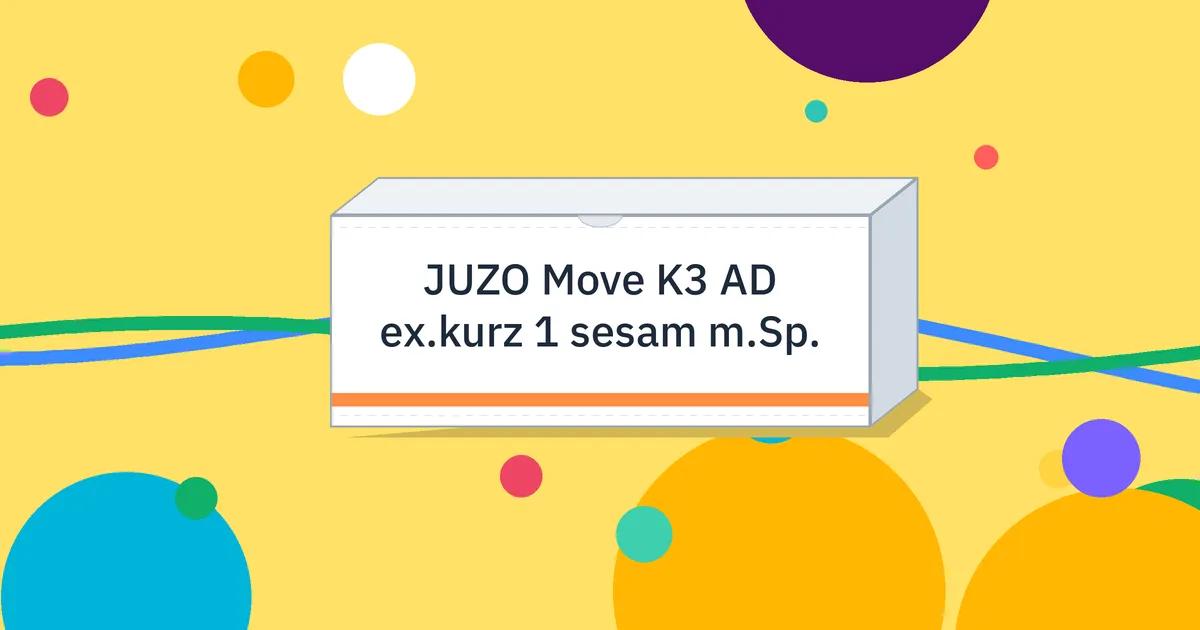Symbolbild: Packung mit der Aufschrift JUZO Move K3 AD ex.kurz 1 sesam m.Sp. (PZN 18569290) – Verfügbarkeit und Bezug in Apotheken in Frankfurt am Main