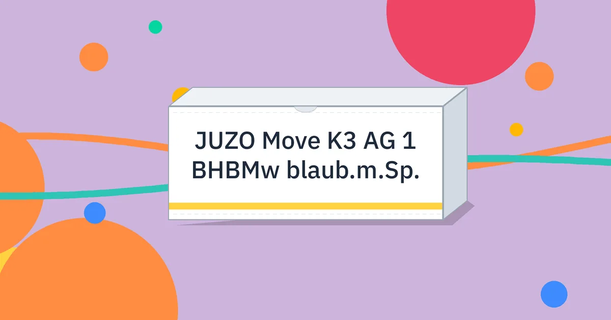 Symbolbild: Packung mit der Aufschrift JUZO Move K3 AG 1 BHBMw blaub.m.Sp. (PZN 18588086) – Verfügbarkeit und Bezug in Apotheken in Frankfurt am Main