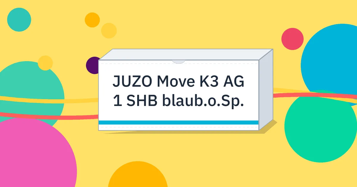 Symbolbild: Packung mit der Aufschrift JUZO Move K3 AG 1 SHB blaub.o.Sp. (PZN 18589186) – Verfügbarkeit und Bezug in Apotheken in Frankfurt am Main