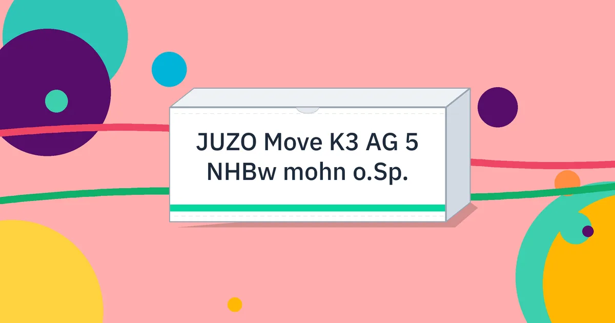Symbolbild: Packung mit der Aufschrift JUZO Move K3 AG 5 NHBw mohn o.Sp. (PZN 18588413) – Verfügbarkeit und Bezug in Apotheken in Frankfurt am Main