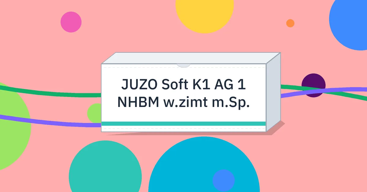 Symbolbild: Packung mit der Aufschrift JUZO Soft K1 AG 1 NHBM w.zimt m.Sp. (PZN 15015131) – Verfügbarkeit und Bezug in Apotheken in Frankfurt am Main