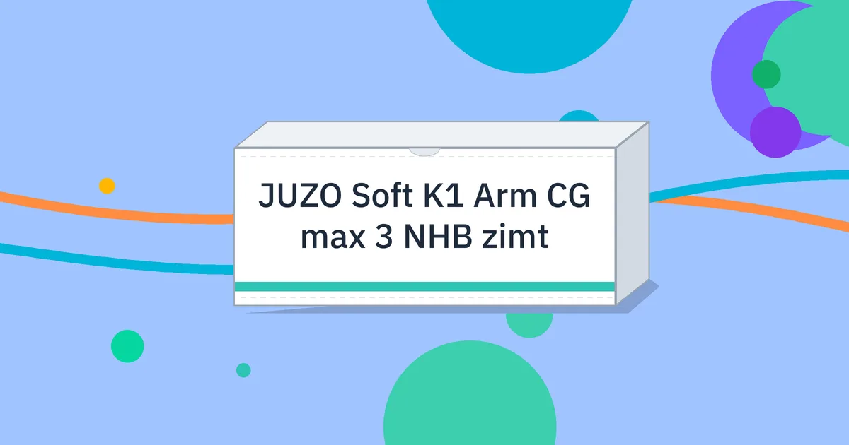 Symbolbild: Packung mit der Aufschrift JUZO Soft K1 Arm CG max 3 NHB zimt (PZN 15508810) – Verfügbarkeit und Bezug in Apotheken in Frankfurt am Main
