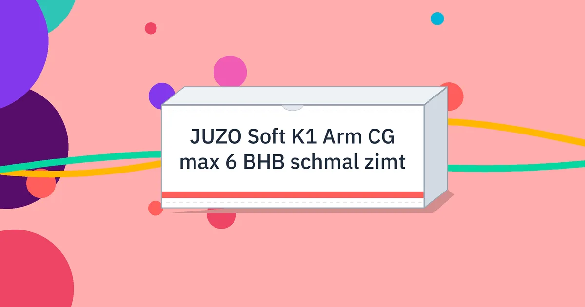 Symbolbild: Packung mit der Aufschrift JUZO Soft K1 Arm CG max 6 BHB schmal zimt (PZN 15509531) – Verfügbarkeit und Bezug in Apotheken in Frankfurt am Main