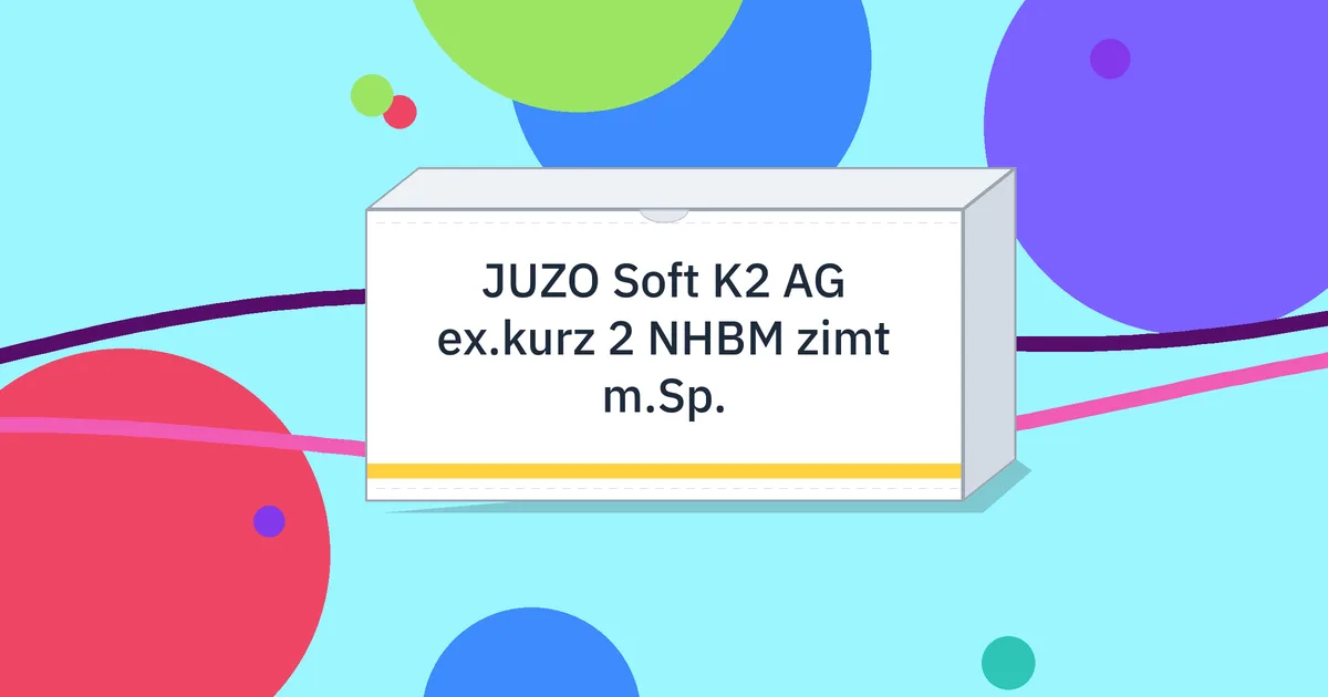 Symbolbild: Packung mit der Aufschrift JUZO Soft K2 AG ex.kurz 2 NHBM zimt m.Sp. (PZN 15021812) – Verfügbarkeit und Bezug in Apotheken in Frankfurt am Main