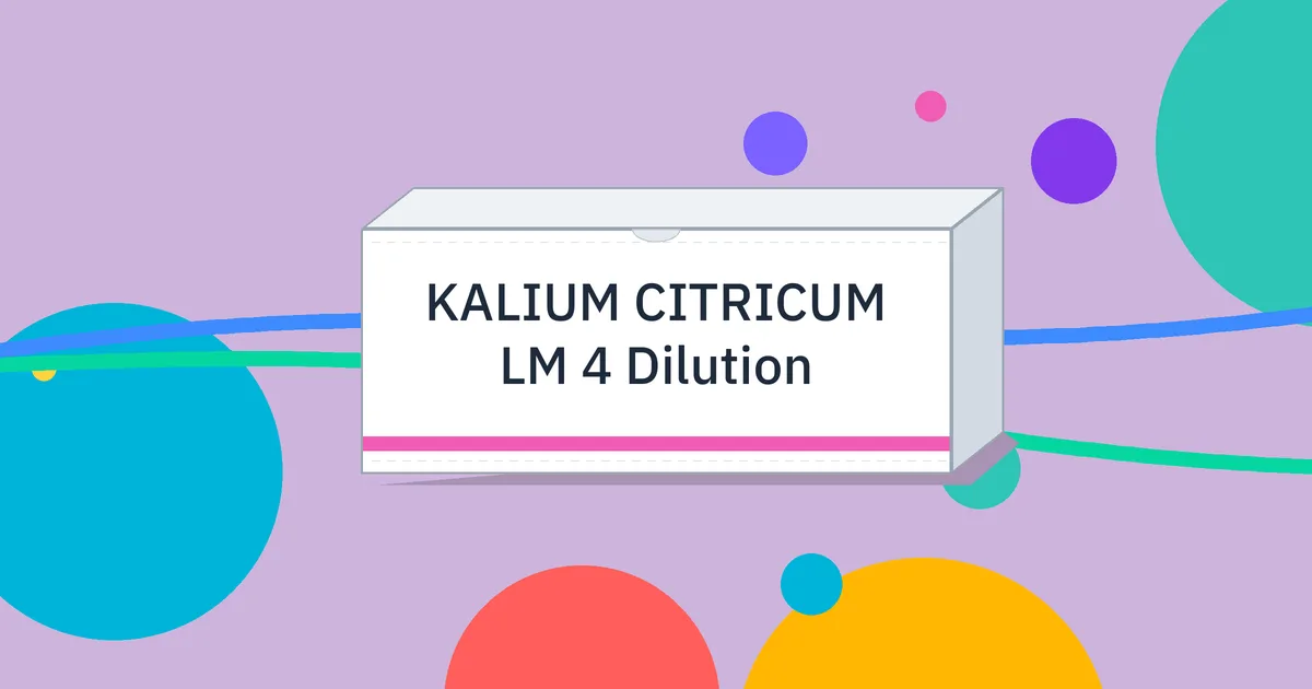 Symbolbild: Packung mit der Aufschrift KALIUM CITRICUM LM 4 Dilution (PZN 12920059) – Verfügbarkeit und Bezug in Apotheken in Frankfurt am Main