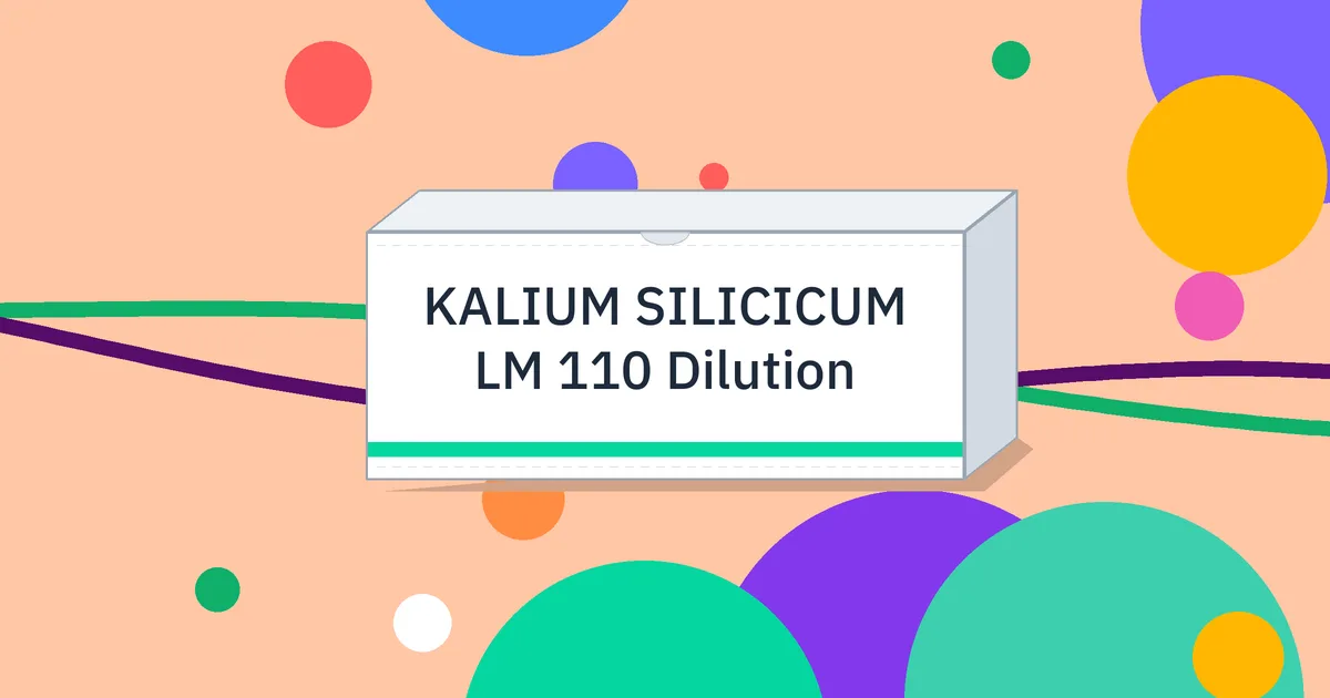 Symbolbild: Packung mit der Aufschrift KALIUM SILICICUM LM 110 Dilution (PZN 12926197) – Verfügbarkeit und Bezug in Apotheken in Frankfurt am Main