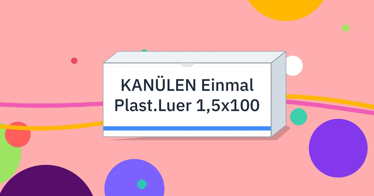 Symbolbild: Packung mit der Aufschrift KANÜLEN Einmal Plast.Luer 1,5x100 (PZN 02440708) – Verfügbarkeit und Bezug in Apotheken in Frankfurt am Main