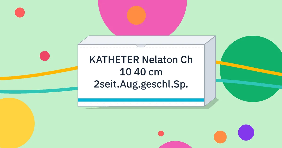 Symbolbild: Packung mit der Aufschrift KATHETER Nelaton Ch 10 40 cm 2seit.Aug.geschl.Sp. (PZN 02099250) – Verfügbarkeit und Bezug in Apotheken in Frankfurt am Main