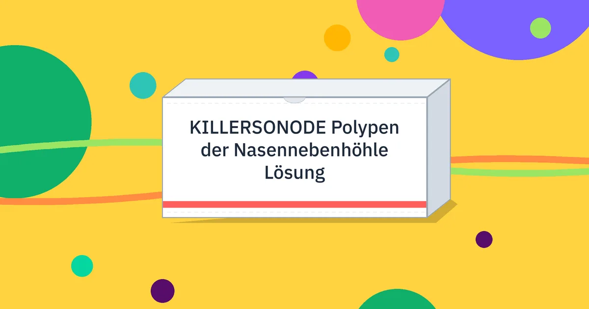 Symbolbild: Packung mit der Aufschrift KILLERSONODE Polypen der Nasennebenhöhle Lösung (PZN 11189199) – Verfügbarkeit und Bezug in Apotheken in Frankfurt am Main