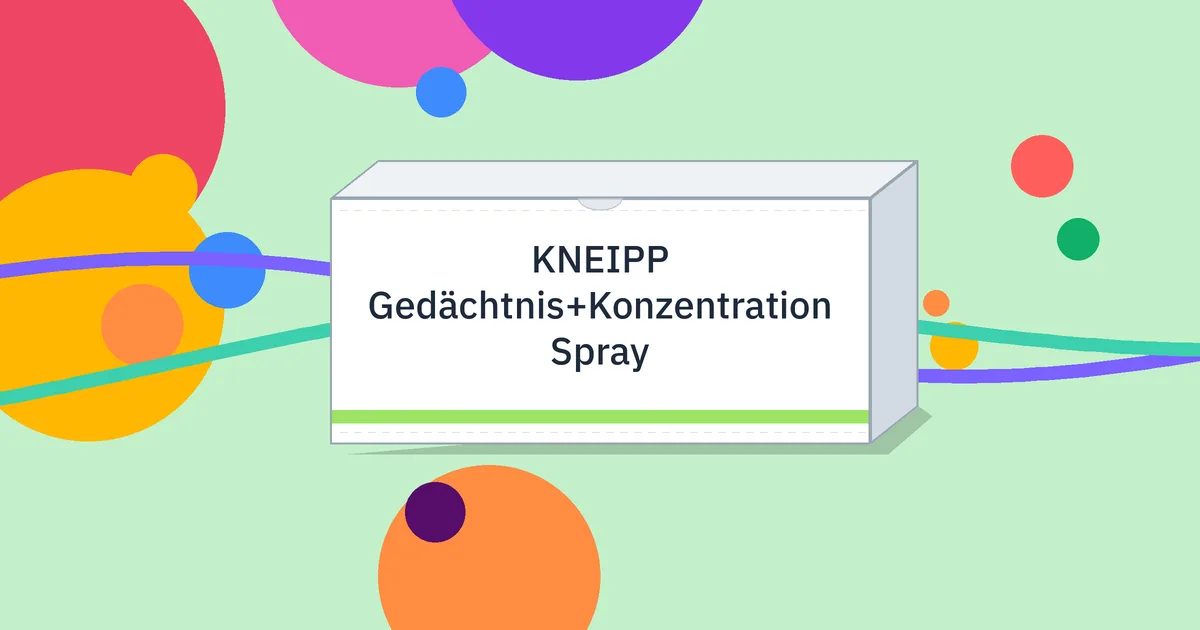 Symbolbild: Packung mit der Aufschrift KNEIPP Gedächtnis+Konzentration Spray (PZN 19303648) – Verfügbarkeit und Bezug in Apotheken in Frankfurt am Main