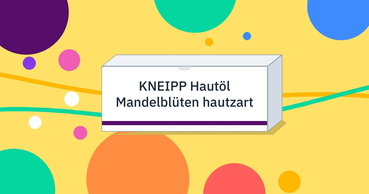 Symbolbild: Packung mit der Aufschrift KNEIPP Hautöl Mandelblüten hautzart (PZN 00836141) – Verfügbarkeit und Bezug in Apotheken in Frankfurt am Main