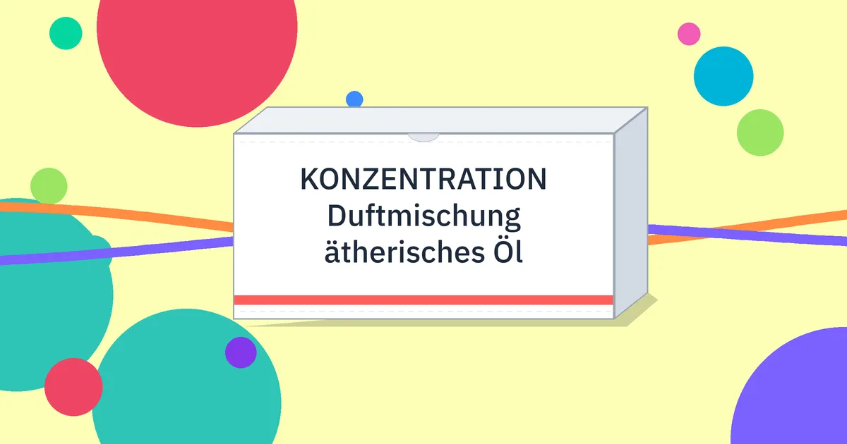 Symbolbild: Packung mit der Aufschrift KONZENTRATION Duftmischung ätherisches Öl (PZN 15394542) – Verfügbarkeit und Bezug in Apotheken in Frankfurt am Main