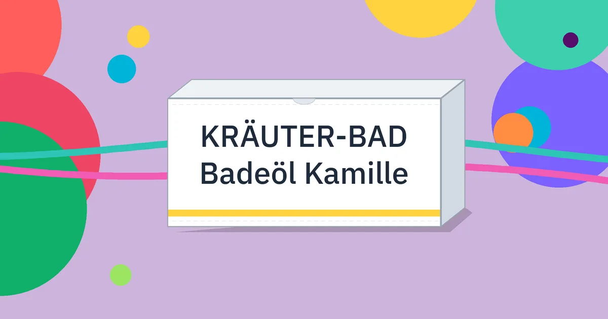 Symbolbild: Packung mit der Aufschrift KRÄUTER-BAD Badeöl Kamille (PZN 14263134) – Verfügbarkeit und Bezug in Apotheken in Frankfurt am Main