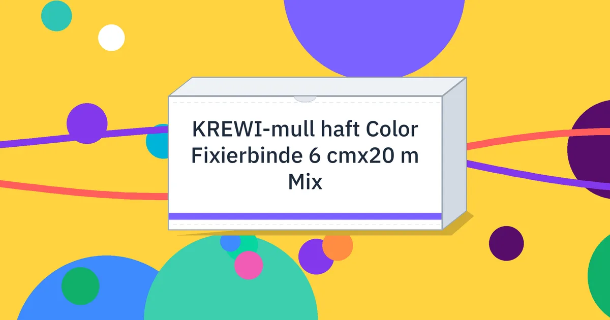 Symbolbild: Packung mit der Aufschrift KREWI-mull haft Color Fixierbinde 6 cmx20 m Mix (PZN 12444535) – Verfügbarkeit und Bezug in Apotheken in Frankfurt am Main