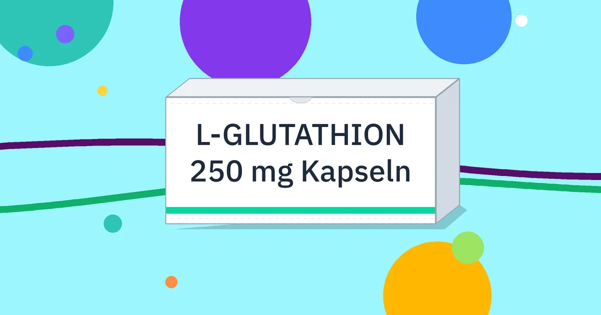Symbolbild: Packung mit der Aufschrift L-GLUTATHION 250 mg Kapseln (PZN 11173560) – Verfügbarkeit und Bezug in Apotheken in Frankfurt am Main
