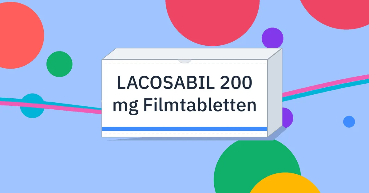 Symbolbild: Packung mit der Aufschrift LACOSABIL 200 mg Filmtabletten (PZN 18032294) – Verfügbarkeit und Bezug in Apotheken in Frankfurt am Main