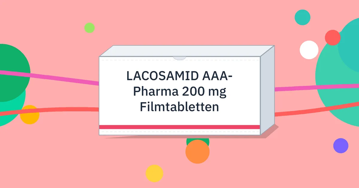 Symbolbild: Packung mit der Aufschrift LACOSAMID AAA-Pharma 200 mg Filmtabletten (PZN 17593926) – Verfügbarkeit und Bezug in Apotheken in Frankfurt am Main