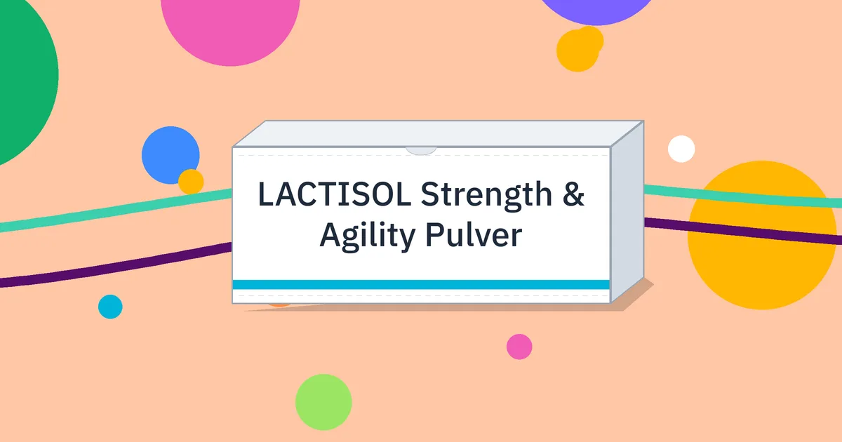 Symbolbild: Packung mit der Aufschrift LACTISOL Strength & Agility Pulver (PZN 12485675) – Verfügbarkeit und Bezug in Apotheken in Frankfurt am Main