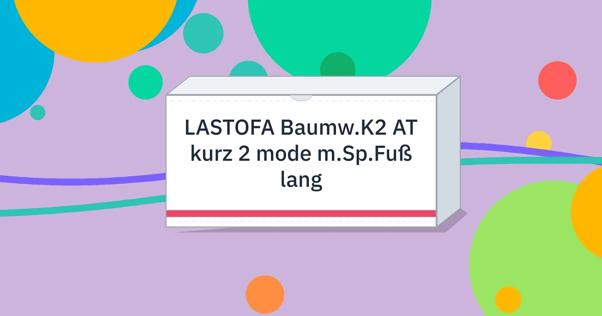 Symbolbild: Packung mit der Aufschrift LASTOFA Baumw.K2 AT kurz 2 mode m.Sp.Fuß lang (PZN 01951252) – Verfügbarkeit und Bezug in Apotheken in Frankfurt am Main
