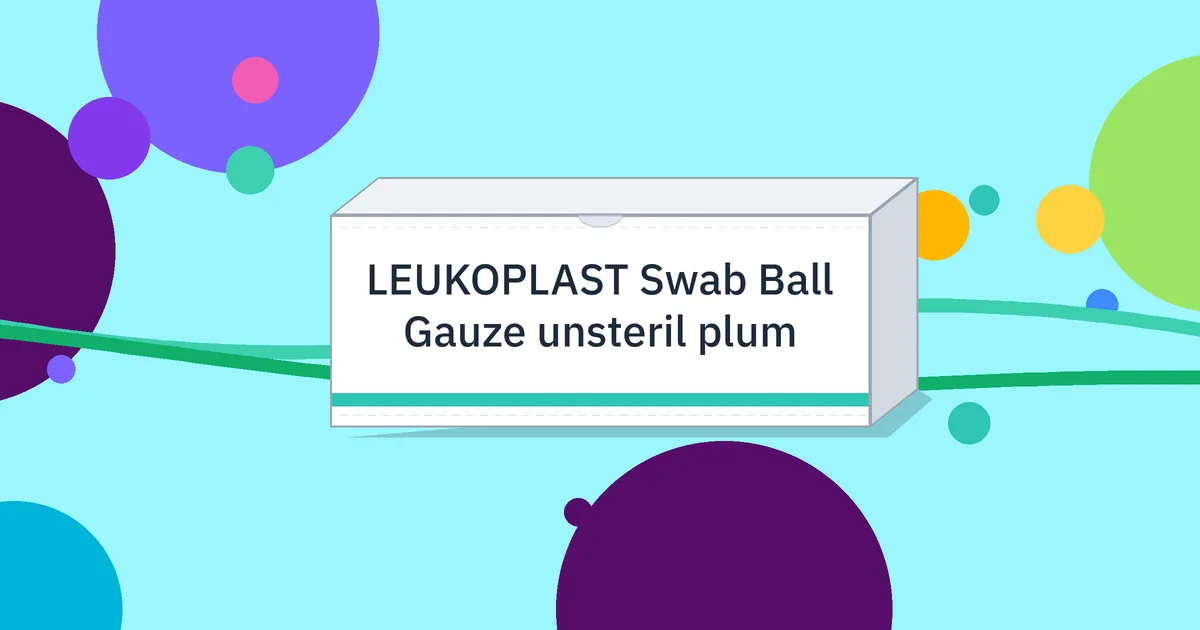 Symbolbild: Packung mit der Aufschrift LEUKOPLAST Swab Ball Gauze unsteril plum (PZN 17208271) – Verfügbarkeit und Bezug in Apotheken in Frankfurt am Main