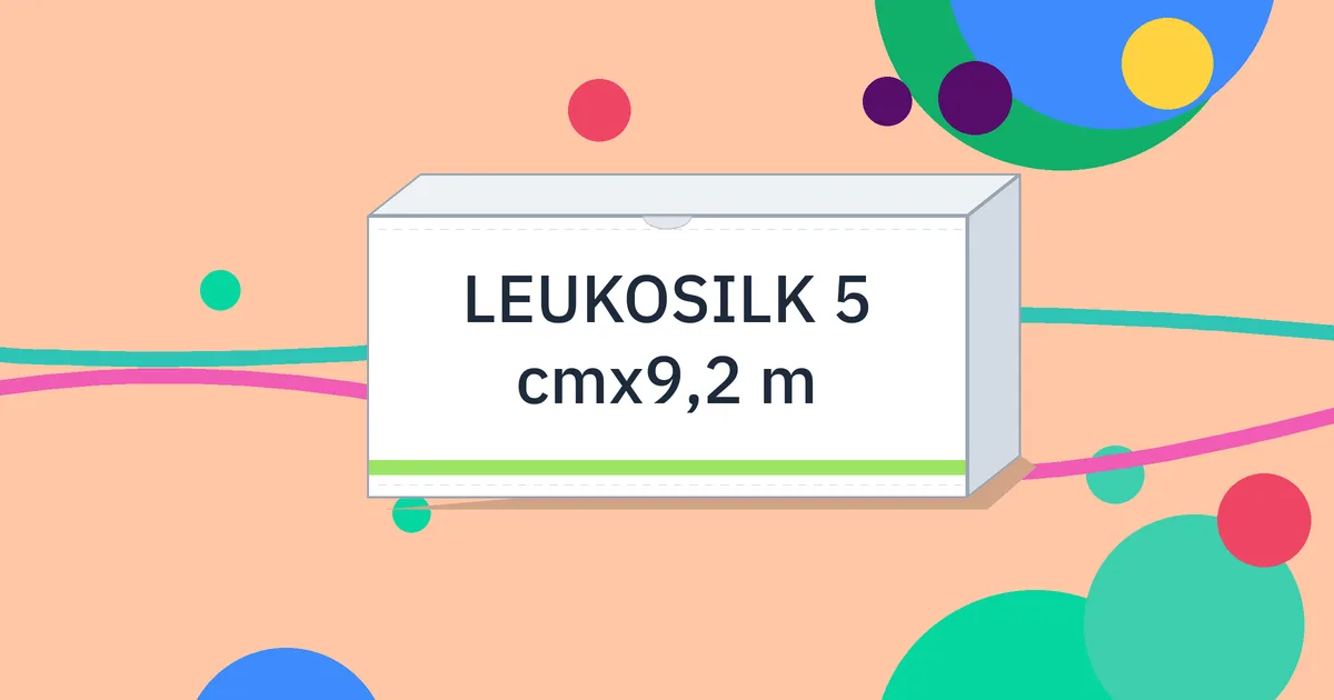 Symbolbild: Packung mit der Aufschrift LEUKOSILK 5 cmx9,2 m (PZN 04593698) – Verfügbarkeit und Bezug in Apotheken in Frankfurt am Main