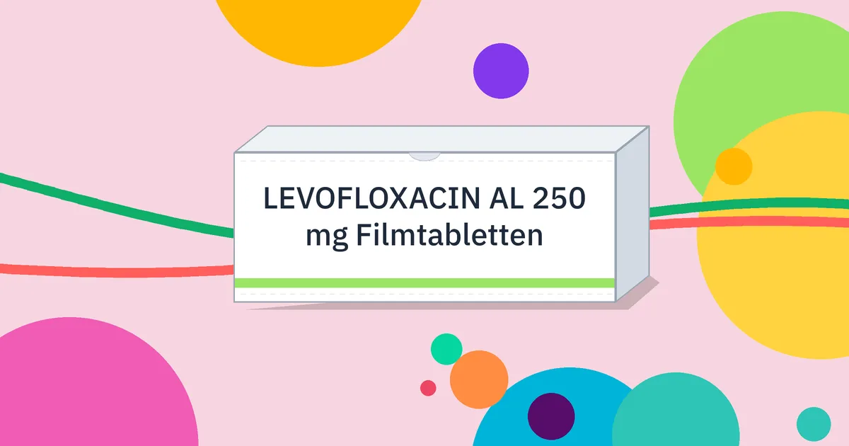 Symbolbild: Packung mit der Aufschrift LEVOFLOXACIN AL 250 mg Filmtabletten (PZN 06122431) – Verfügbarkeit und Bezug in Apotheken in Frankfurt am Main