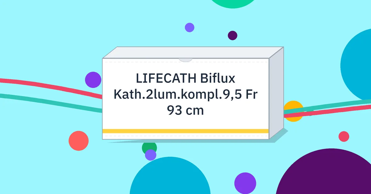 Symbolbild: Packung mit der Aufschrift LIFECATH Biflux Kath.2lum.kompl.9,5 Fr 93 cm (PZN 09397861) – Verfügbarkeit und Bezug in Apotheken in Frankfurt am Main