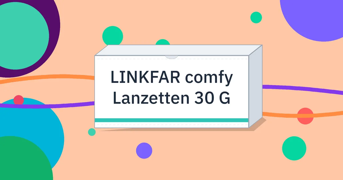 Symbolbild: Packung mit der Aufschrift LINKFAR comfy Lanzetten 30 G (PZN 19124621) – Verfügbarkeit und Bezug in Apotheken in Frankfurt am Main