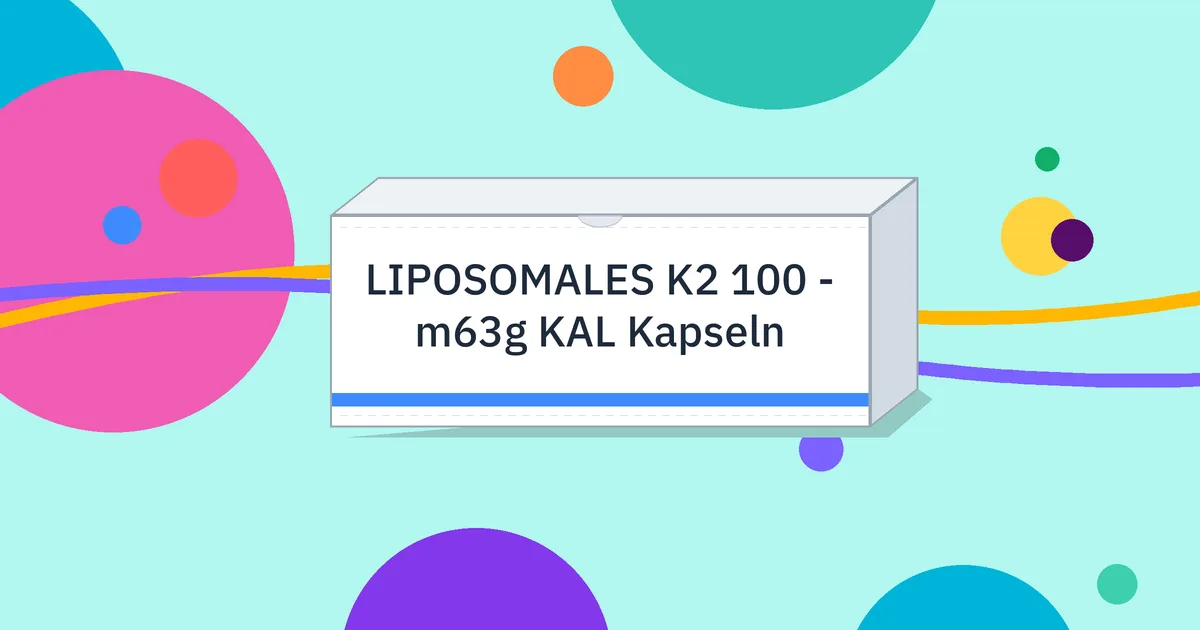 Symbolbild: Packung mit der Aufschrift LIPOSOMALES K2 100 -m63g KAL Kapseln (PZN 19404987) – Verfügbarkeit und Bezug in Apotheken in Frankfurt am Main
