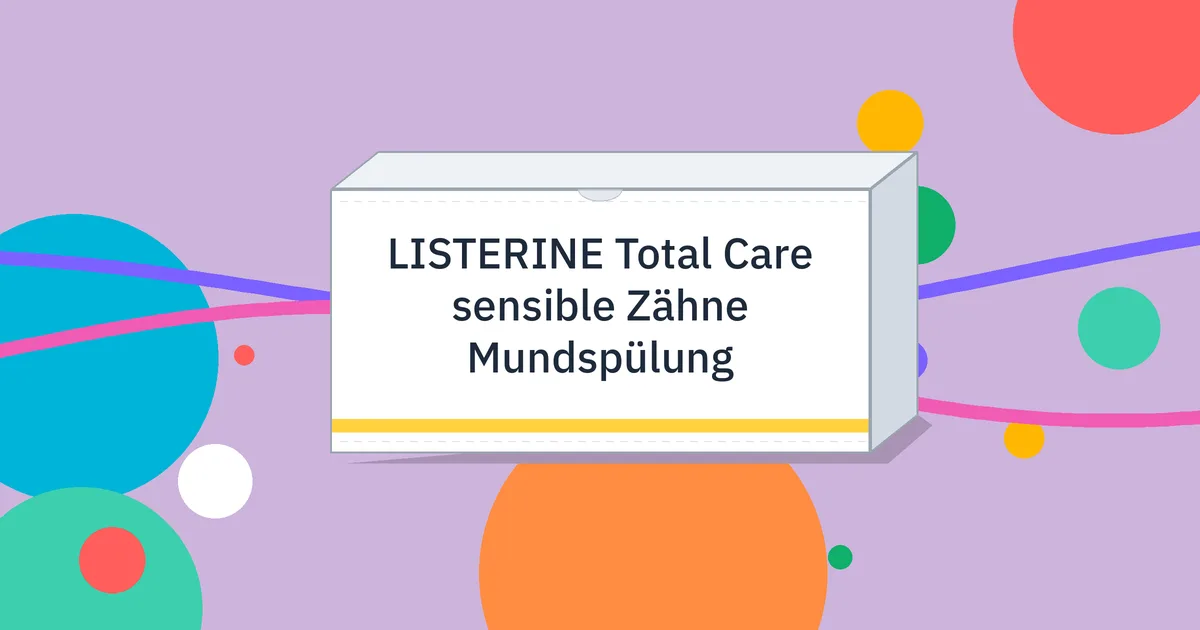 Symbolbild: Packung mit der Aufschrift LISTERINE Total Care sensible Zähne Mundspülung (PZN 18754455) – Verfügbarkeit und Bezug in Apotheken in Frankfurt am Main