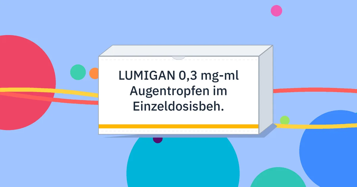 Symbolbild: Packung mit der Aufschrift LUMIGAN 0,3 mg-ml Augentropfen im Einzeldosisbeh. (PZN 11542371) – Verfügbarkeit und Bezug in Apotheken in Frankfurt am Main