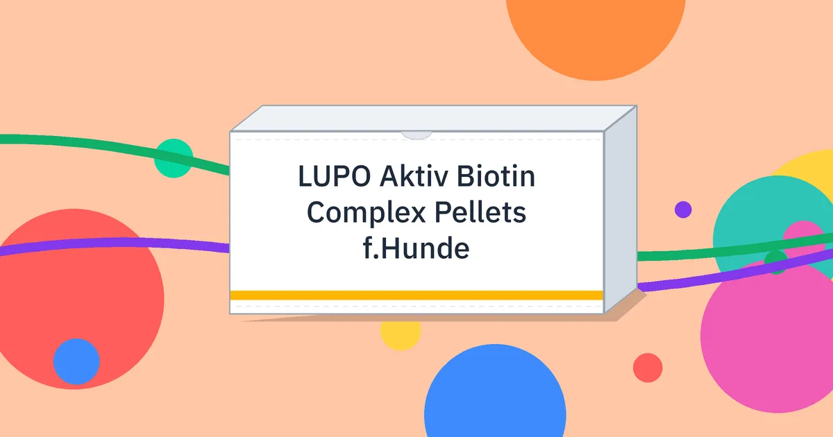 Symbolbild: Packung mit der Aufschrift LUPO Aktiv Biotin Complex Pellets f.Hunde (PZN 19251957) – Verfügbarkeit und Bezug in Apotheken in Frankfurt am Main