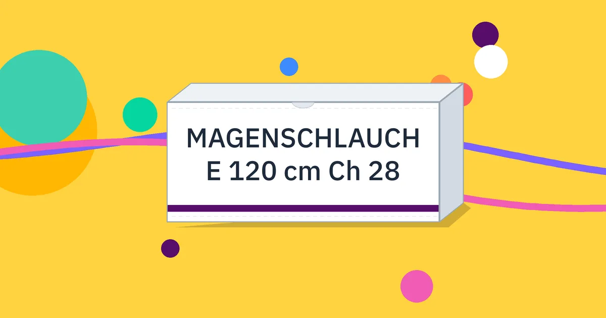 Symbolbild: Packung mit der Aufschrift MAGENSCHLAUCH E 120 cm Ch 28 (PZN 02442251) – Verfügbarkeit und Bezug in Apotheken in Frankfurt am Main