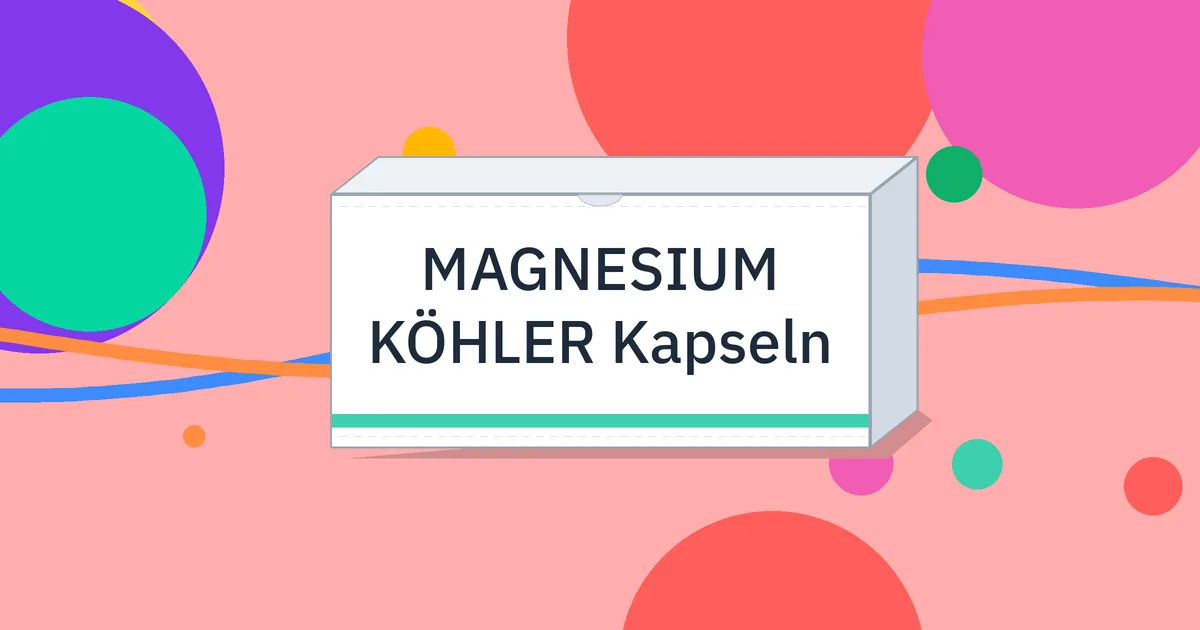Symbolbild: Packung mit der Aufschrift MAGNESIUM KÖHLER Kapseln (PZN 06103416) – Verfügbarkeit und Bezug in Apotheken in Frankfurt am Main