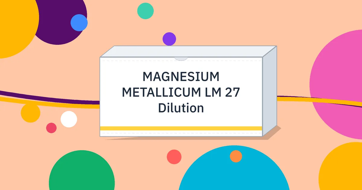 Symbolbild: Packung mit der Aufschrift MAGNESIUM METALLICUM LM 27 Dilution (PZN 12938579) – Verfügbarkeit und Bezug in Apotheken in Frankfurt am Main