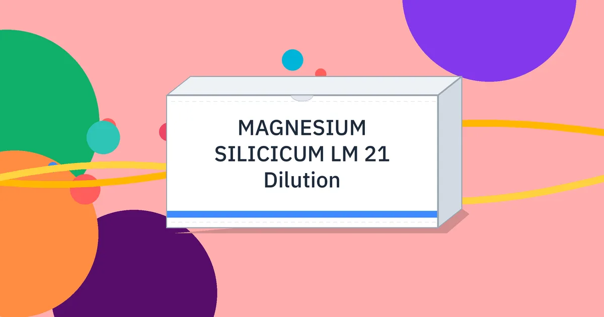 Symbolbild: Packung mit der Aufschrift MAGNESIUM SILICICUM LM 21 Dilution (PZN 12939751) – Verfügbarkeit und Bezug in Apotheken in Frankfurt am Main