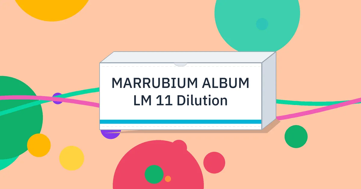 Symbolbild: Packung mit der Aufschrift MARRUBIUM ALBUM LM 11 Dilution (PZN 13601876) – Verfügbarkeit und Bezug in Apotheken in Frankfurt am Main