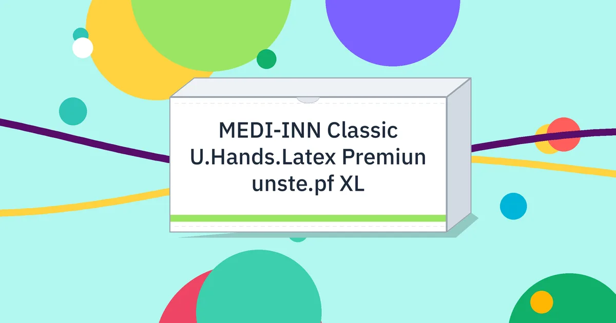 Symbolbild: Packung mit der Aufschrift MEDI-INN Classic U.Hands.Latex Premiun unste.pf XL (PZN 18500625) – Verfügbarkeit und Bezug in Apotheken in Frankfurt am Main