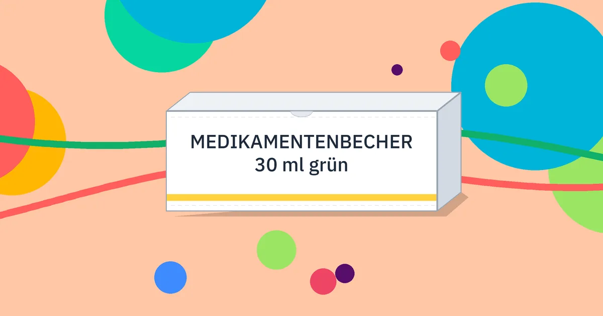 Symbolbild: Packung mit der Aufschrift MEDIKAMENTENBECHER 30 ml grün (PZN 05959813) – Verfügbarkeit und Bezug in Apotheken in Frankfurt am Main