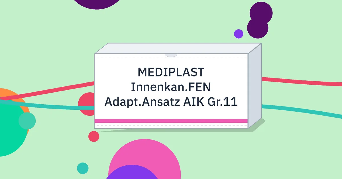 Symbolbild: Packung mit der Aufschrift MEDIPLAST Innenkan.FEN Adapt.Ansatz AIK Gr.11 (PZN 04528258) – Verfügbarkeit und Bezug in Apotheken in Frankfurt am Main