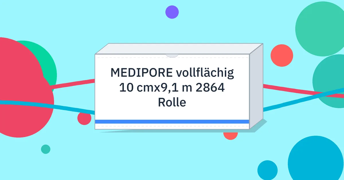 Symbolbild: Packung mit der Aufschrift MEDIPORE vollflächig 10 cmx9,1 m 2864 Rolle (PZN 20129730) – Verfügbarkeit und Bezug in Apotheken in Frankfurt am Main