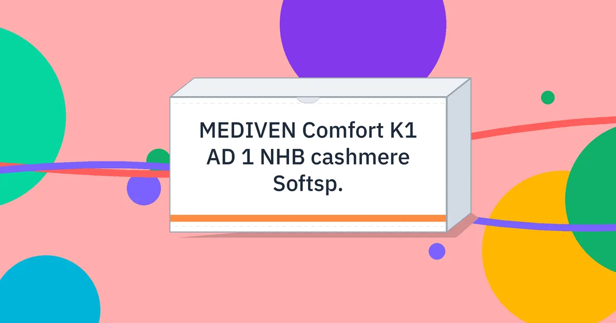 Symbolbild: Packung mit der Aufschrift MEDIVEN Comfort K1 AD 1 NHB cashmere Softsp. (PZN 14659168) – Verfügbarkeit und Bezug in Apotheken in Frankfurt am Main
