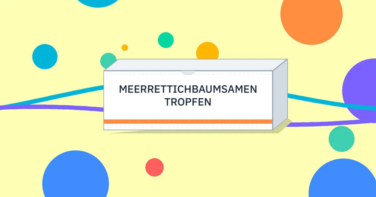 Symbolbild: Packung mit der Aufschrift MEERRETTICHBAUMSAMEN TROPFEN (PZN 15230792) – Verfügbarkeit und Bezug in Apotheken in Frankfurt am Main