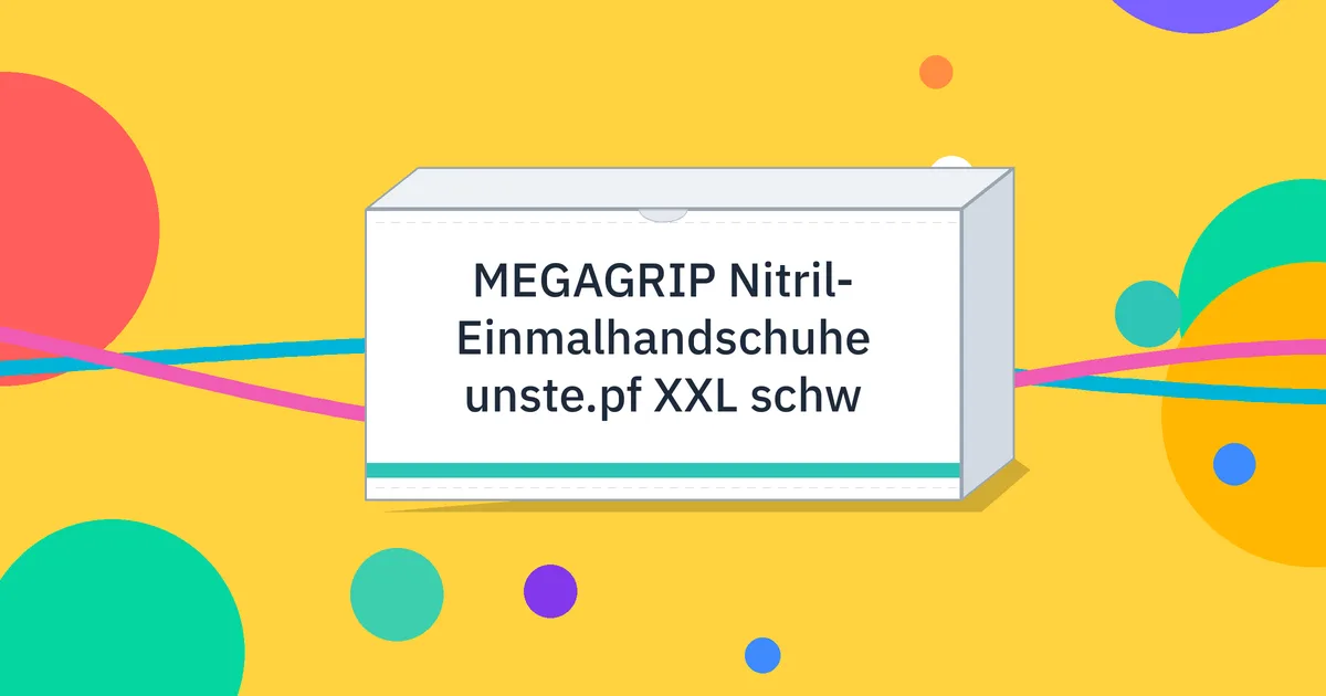 Symbolbild: Packung mit der Aufschrift MEGAGRIP Nitril-Einmalhandschuhe unste.pf XXL schw (PZN 16733549) – Verfügbarkeit und Bezug in Apotheken in Frankfurt am Main