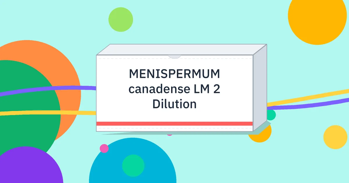 Symbolbild: Packung mit der Aufschrift MENISPERMUM canadense LM 2 Dilution (PZN 13603177) – Verfügbarkeit und Bezug in Apotheken in Frankfurt am Main