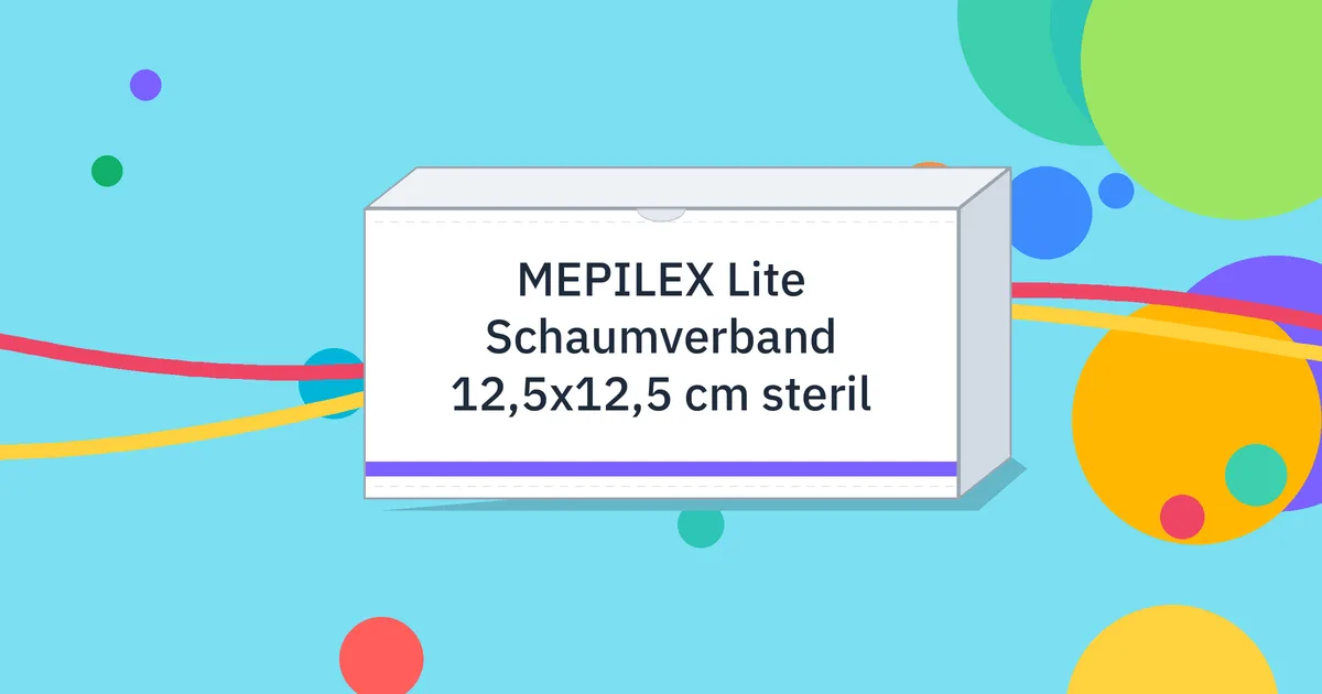 Symbolbild: Packung mit der Aufschrift MEPILEX Lite Schaumverband 12,5x12,5 cm steril (PZN 17993896) – Verfügbarkeit und Bezug in Apotheken in Frankfurt am Main