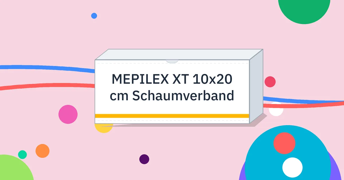 Symbolbild: Packung mit der Aufschrift MEPILEX XT 10x20 cm Schaumverband (PZN 13365772) – Verfügbarkeit und Bezug in Apotheken in Frankfurt am Main