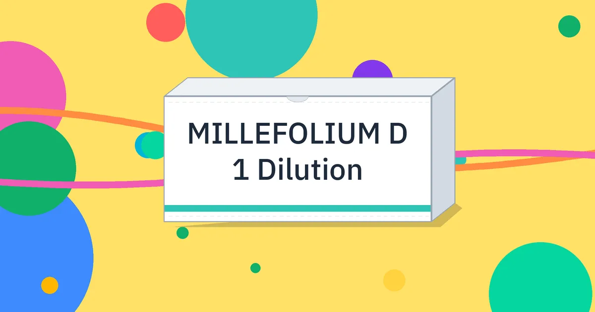 Symbolbild: Packung mit der Aufschrift MILLEFOLIUM D 1 Dilution (PZN 02927592) – Verfügbarkeit und Bezug in Apotheken in Frankfurt am Main